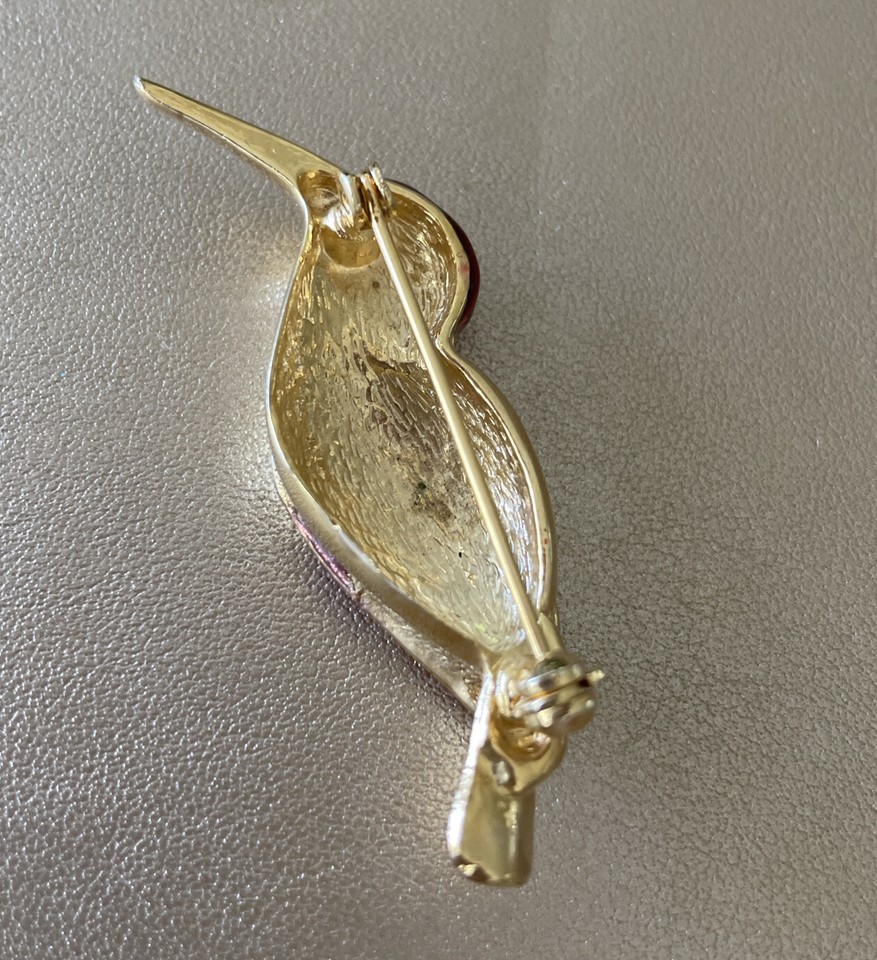 VINTAGE GOLD TONE AND ENAMEL BIRD BROOCH/ PIN | eBay