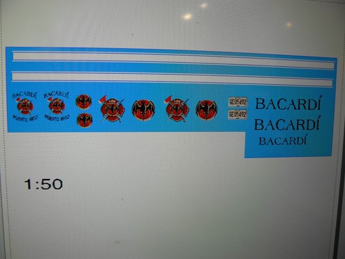 Bacardi Puerto Rico Fire Truck Decals 1:50 scale custom | eBay