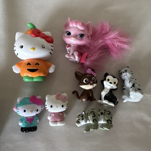 Lot Of 8 Cat Figurines Hello Kitty Figaro Disney | eBay