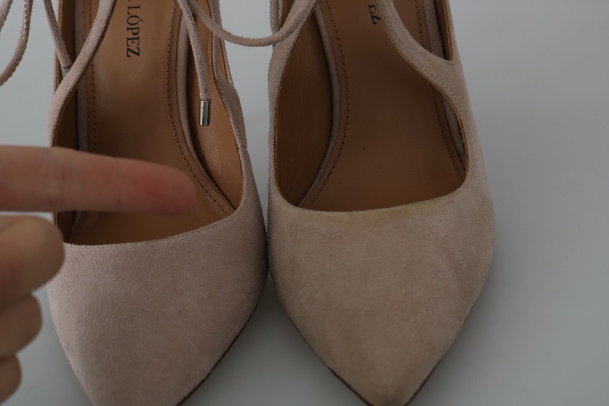 PURA LOPEZ Shoes Flammingo Beige Lace-Up Shallow High Heels PURA LOPEZ Shoes Flammingo Beige Lace-Up Shallow High Heels