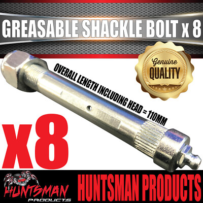 x8 Greasable Trailer Shackle Spring Bolts & Nut 5/8" X 4" Rocker Roller ...