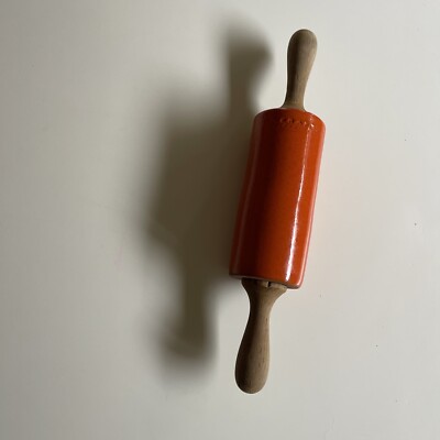 French Stoneware Ceramic Rolling Pin Orange | eBay