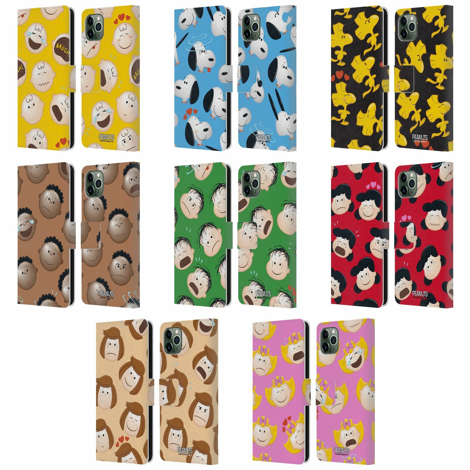 OFFICIAL PEANUTS CHARACTER PATTERNS LEATHER BOOK CASE FOR APPLE iPHONE ...