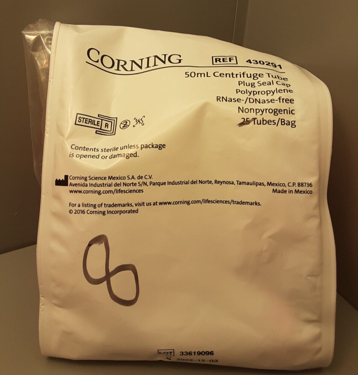 Corning 50mL Centrifuge Tube/Plug seal cap 430291 lot of (8) | eBay