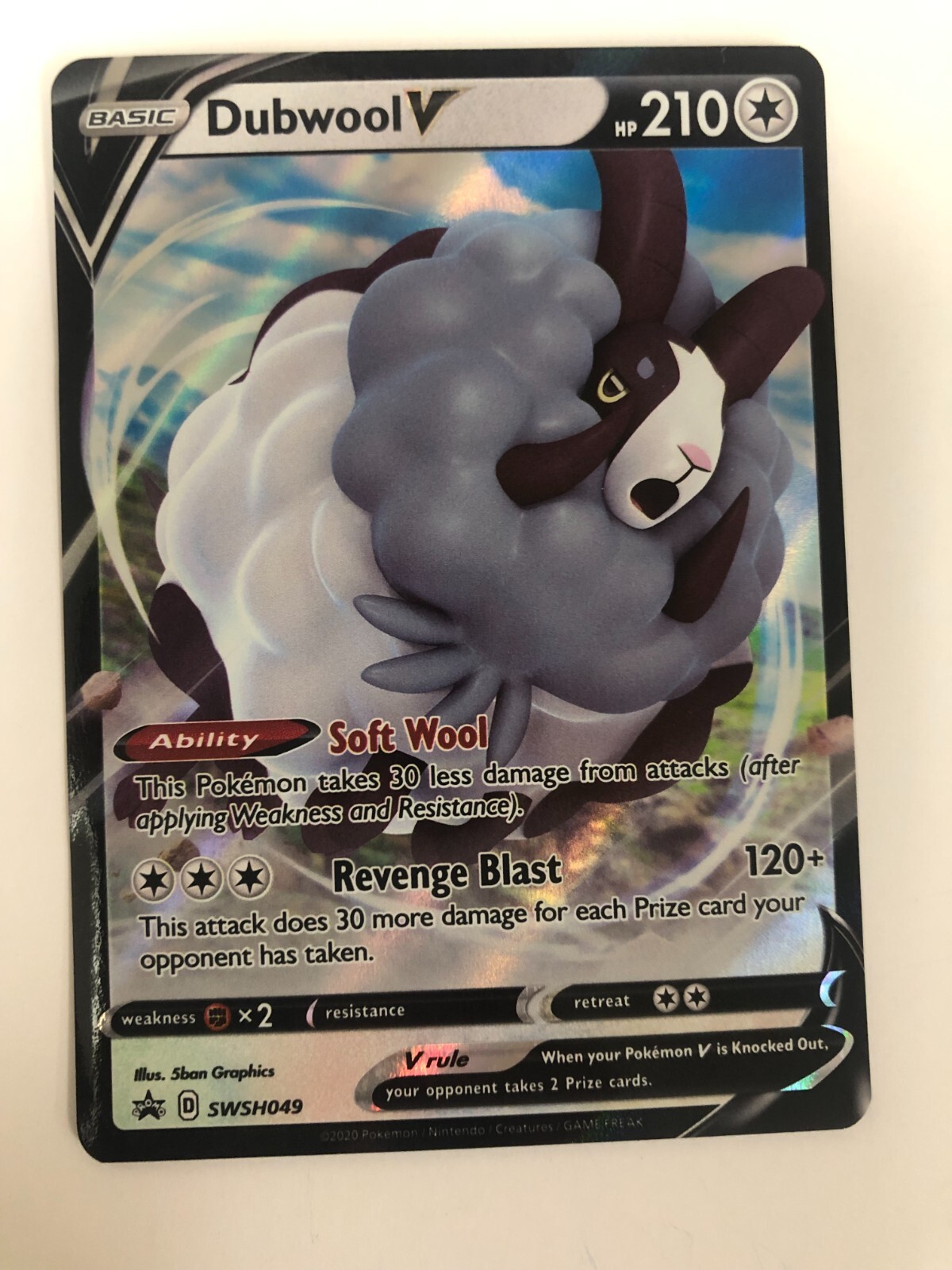 Pokemon Dubwool V SWSH Sword & Shield Promo NM 2020 Foil SWSH049 Box 2 ...