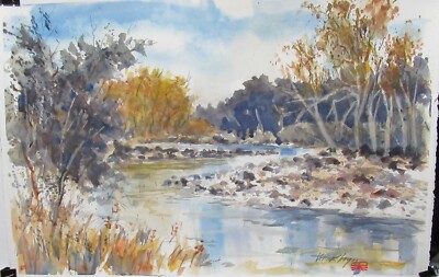 ARTHUR VAN RHYN RIVER LANDSCAPE ORIGINAL WATERCOLOR PAINTING | eBay