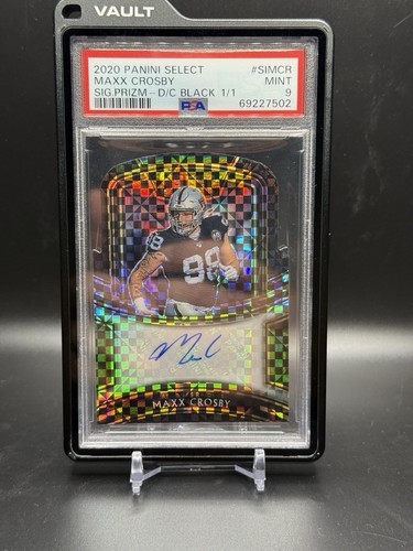 2020 Panini Select Maxx Crosby Black Die Cut Autograph One Of One 1/1 ...