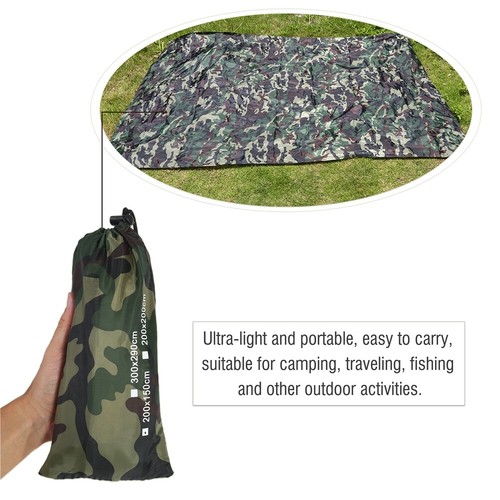 3mx2.9m Camo Waterproof Rain Fly Tent Tarp Camping Sun Shelter Canopy ...