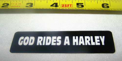 Harley Davidson GOD RIDES A HARLEY Vinyl Sticker Decal Car Truck ...