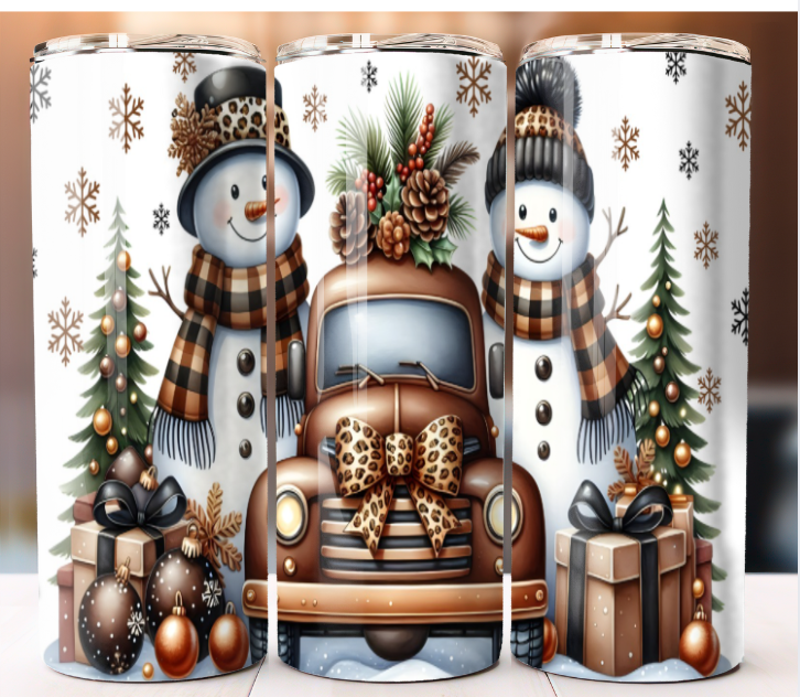Tumbler 20oz Skinny Cup Mug Stainless Steel Christmas Vintage Snowman ...