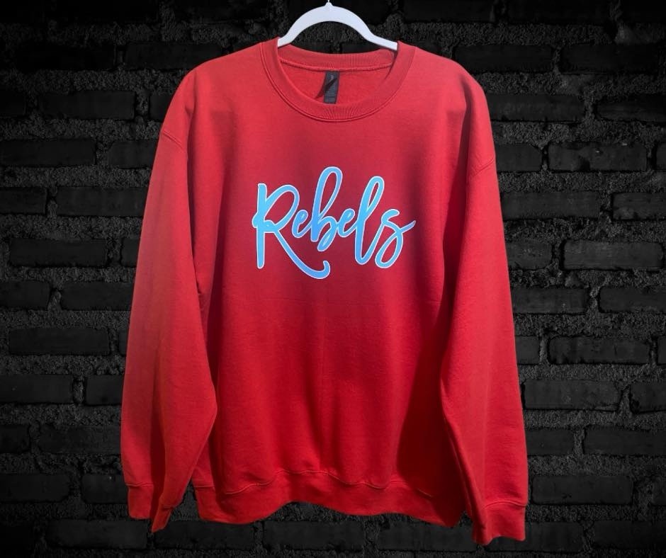 Women’s Sweatshirt Large Red And Blue Rebels | eBay