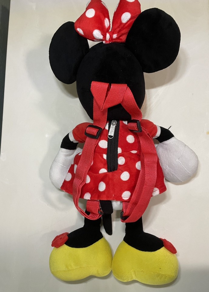 Disney Minnie Mouse Plush Backpack Stuffed Toy 18" Tall Adjustable ...