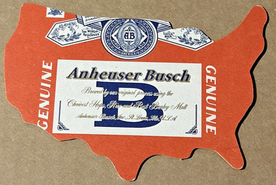 Rare Vintage Budweiser US Map Beer Coaster! Very Good Condition ...