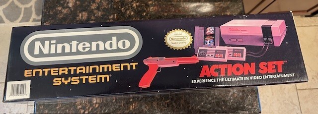 Original Nintendo NES Game system with games and joystick in original ...