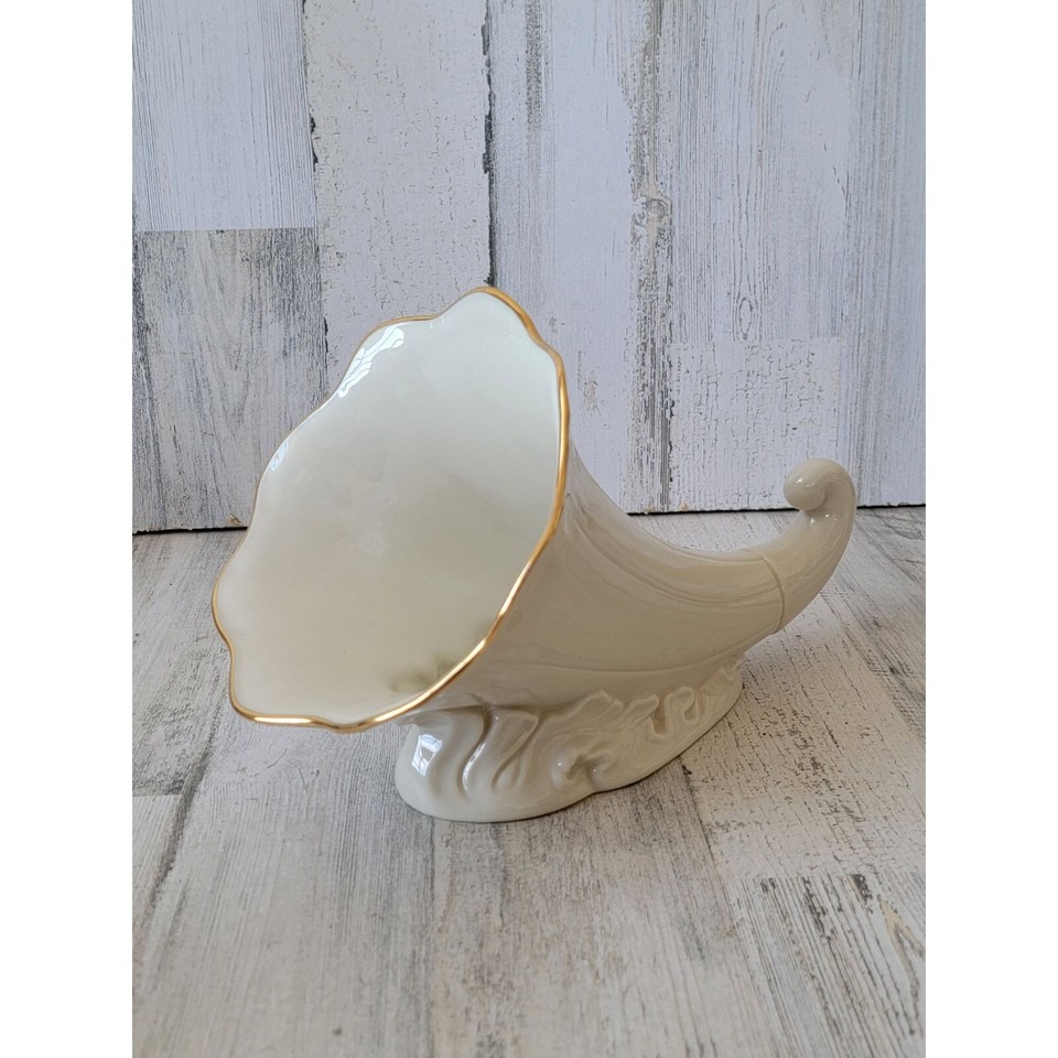Lenox Cornucopia special vase fall home decor harvest ivory | eBay