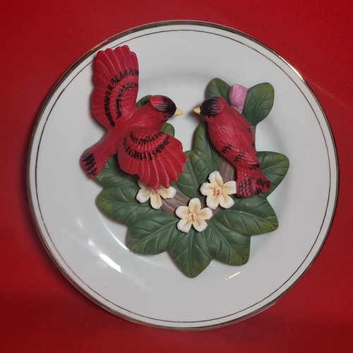 VTG Decorative 3D Double Cardinal Birds Plate | eBay