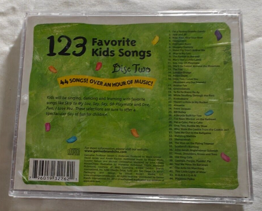 123 Favorite Kids Songs, Vol. 2 by Various Artists (CD, 2004, Genius ...