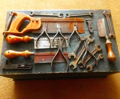 Fabulous Antique Tool Box And Some Tools Circa 1920 | eBay UK