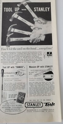 1954 Stanley tools hammer hit nail on head every time vintage original ...