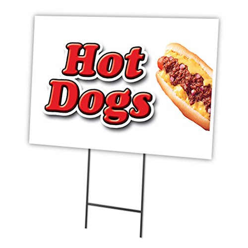 HOT Dogs 12"x16" Yard Sign & Stake | Advertise Your Business | Stake ...