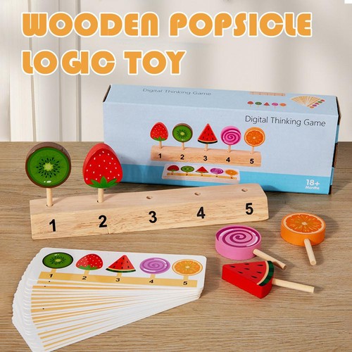 Wooden Popsicle Logic Toy Role Play Educational Toys for Kids= | eBay