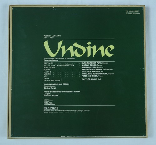 Lortzing: Undine Opera/Heger Germany Electrola/Odeon 3LP Box Set VG++ ...