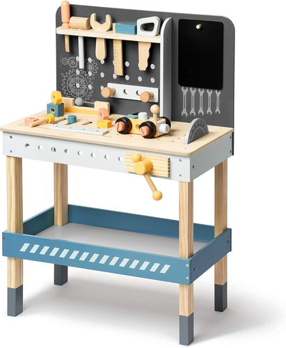 Tool Bench Set for Toddlers Wooden Workbench Toy Workshop Construction ...