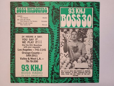 1969 93 KHJ Boss Radio Hitbounds Los Angeles Survey Rascals Paul Revere ...