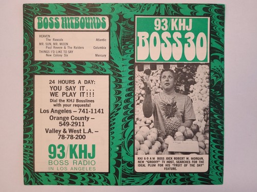 1969 93 KHJ Boss Radio Hitbounds Los Angeles Survey Rascals Paul Revere ...