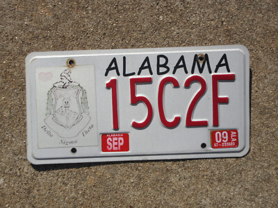 2005 Alabama Delta Sigma Theta License Plate 15C2F Fraternity Frat AL ...