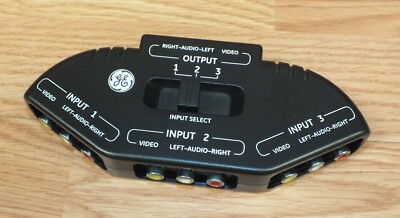 GE (73237) 3-Way RCA Audio / Video Switch For Video Electronic ...