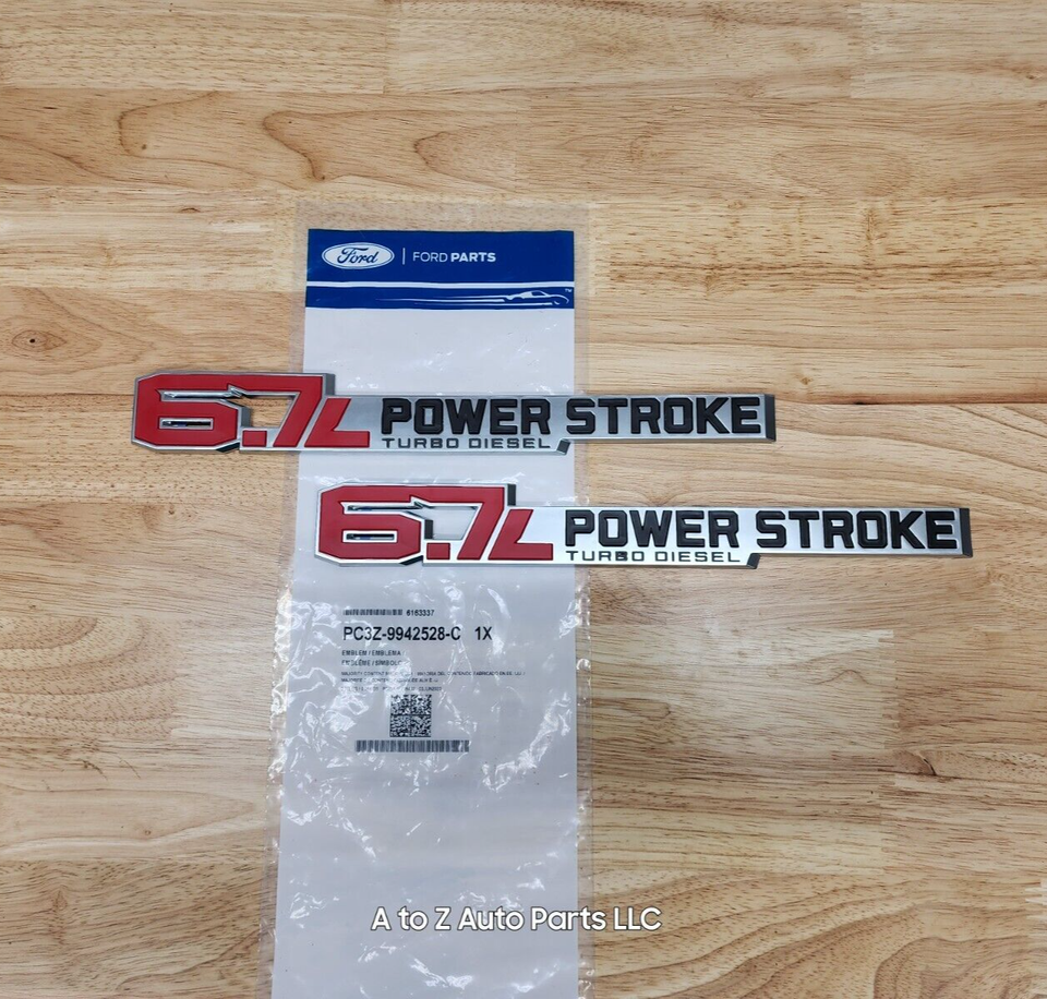 2023-2024 Ford Super Duty H.O. 6.7L RED Power Stroke Nameplates/Emblems ...