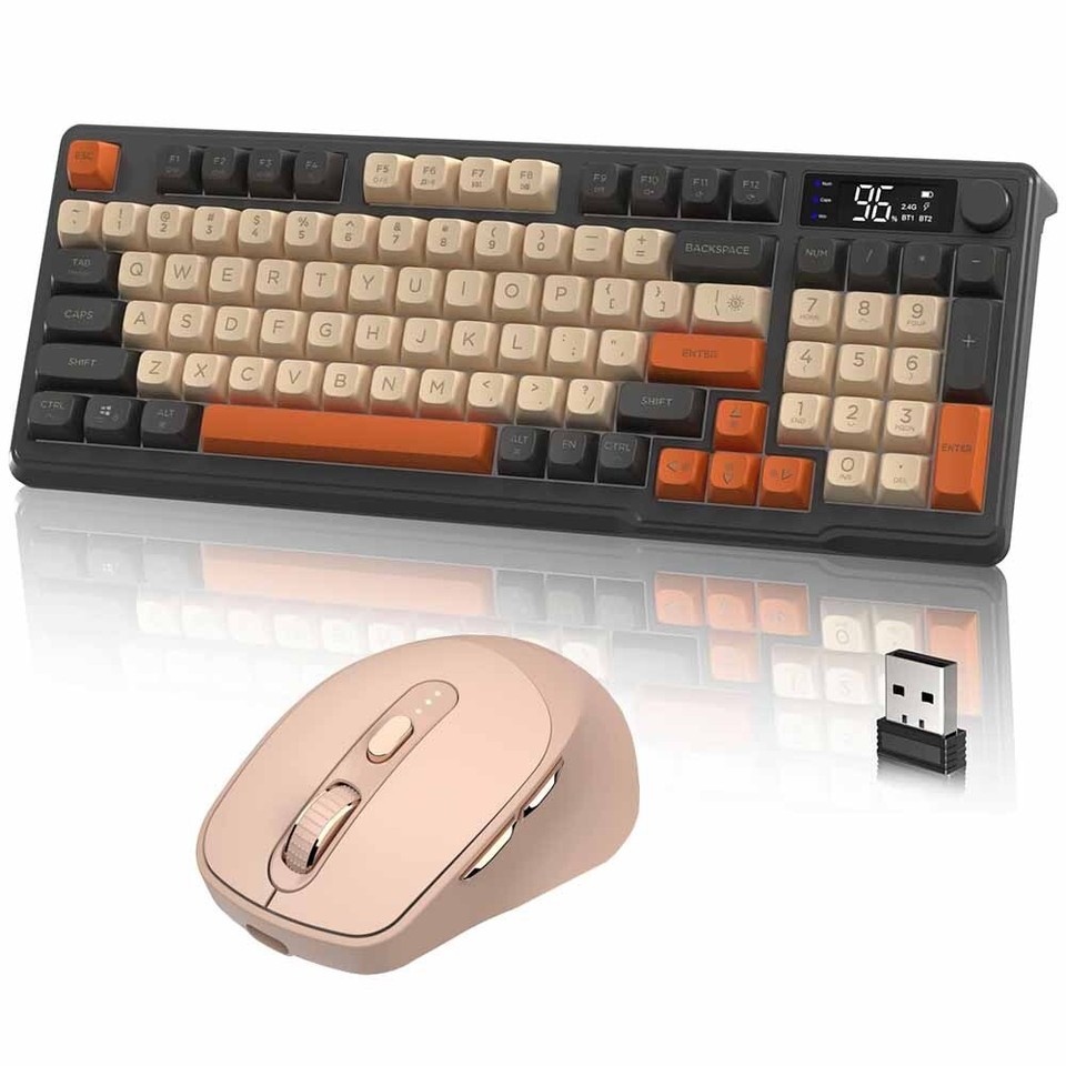 M96 PBT Wireless Membrane Gaming Keyboard Scient Keys with Knob Rainbow Backlit | eBay