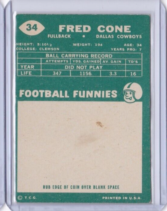1960 Topps #34 Fred Cone PACKERS COWBOYS IDBB | eBay