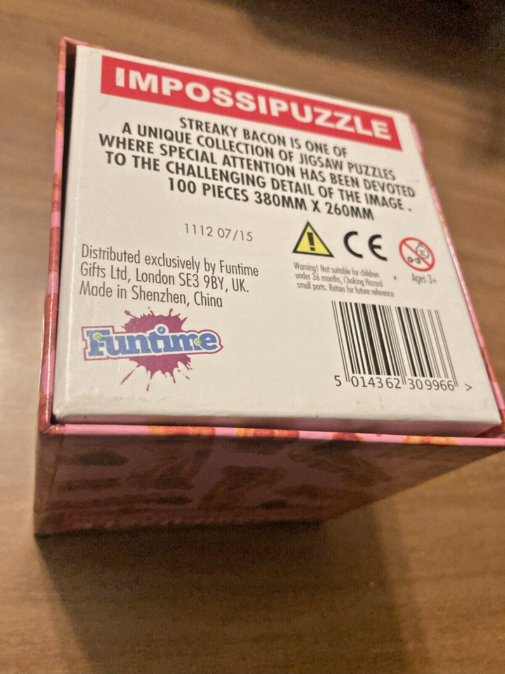 Impossipuzzle streaky bacon jigsaw puzzle 100 pieces FunTime Gifts ...