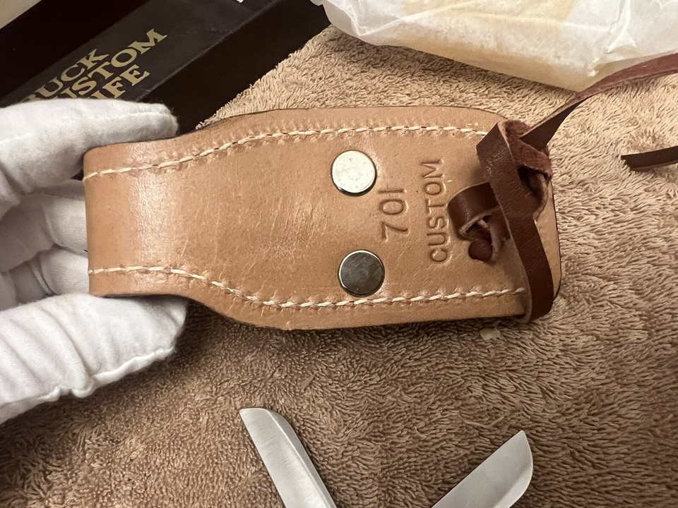 Rare Buck Original Custom Shop 701 Bronco Dual Sheepsfoot Blades Knife ...