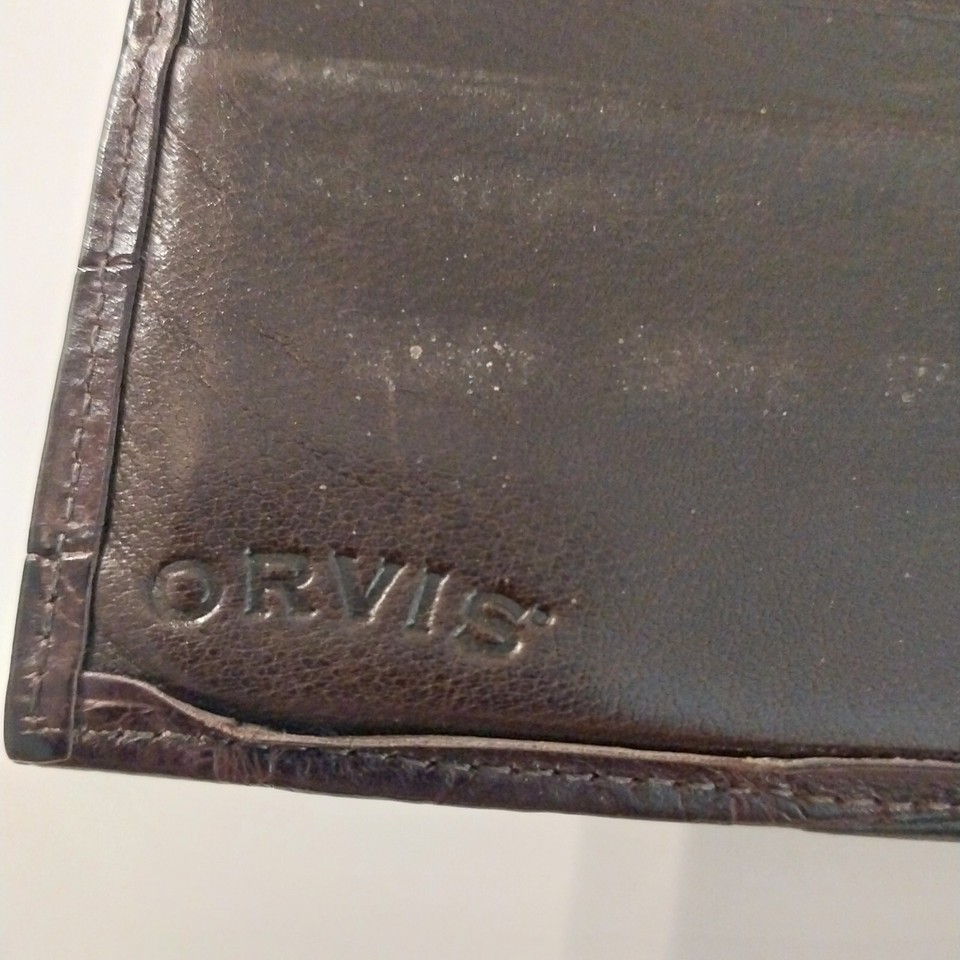 Discontinued Orvis Dark Brown Genuine Alligator Leather Wallet Made in ...