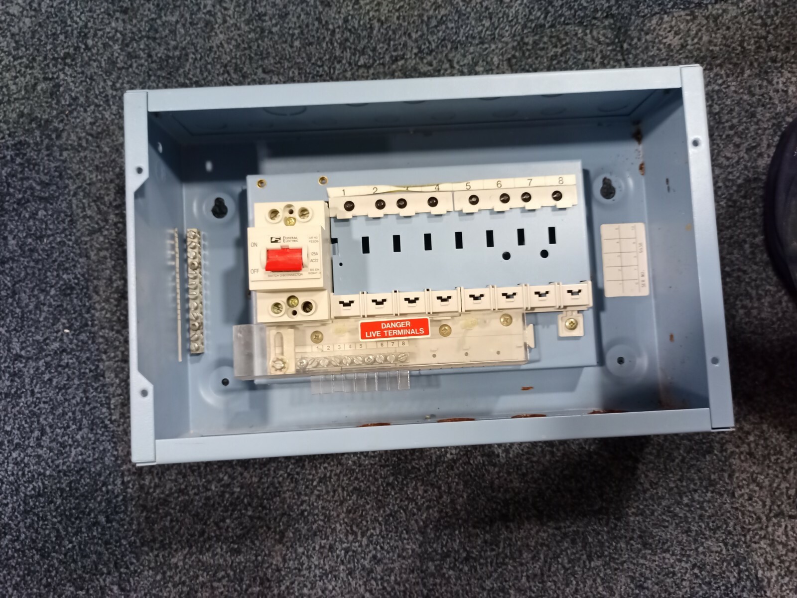 Federal Electric Type A Distribution board 8 way 125 amp | eBay UK
