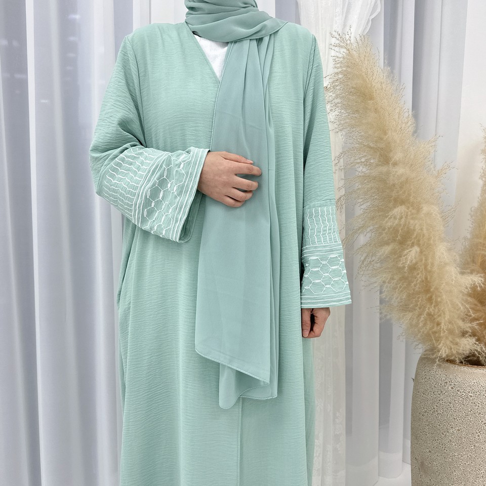 Muslim Women Dress Open Kimono Cardigan Abaya Kaftan Dubai Islamic Robe ...
