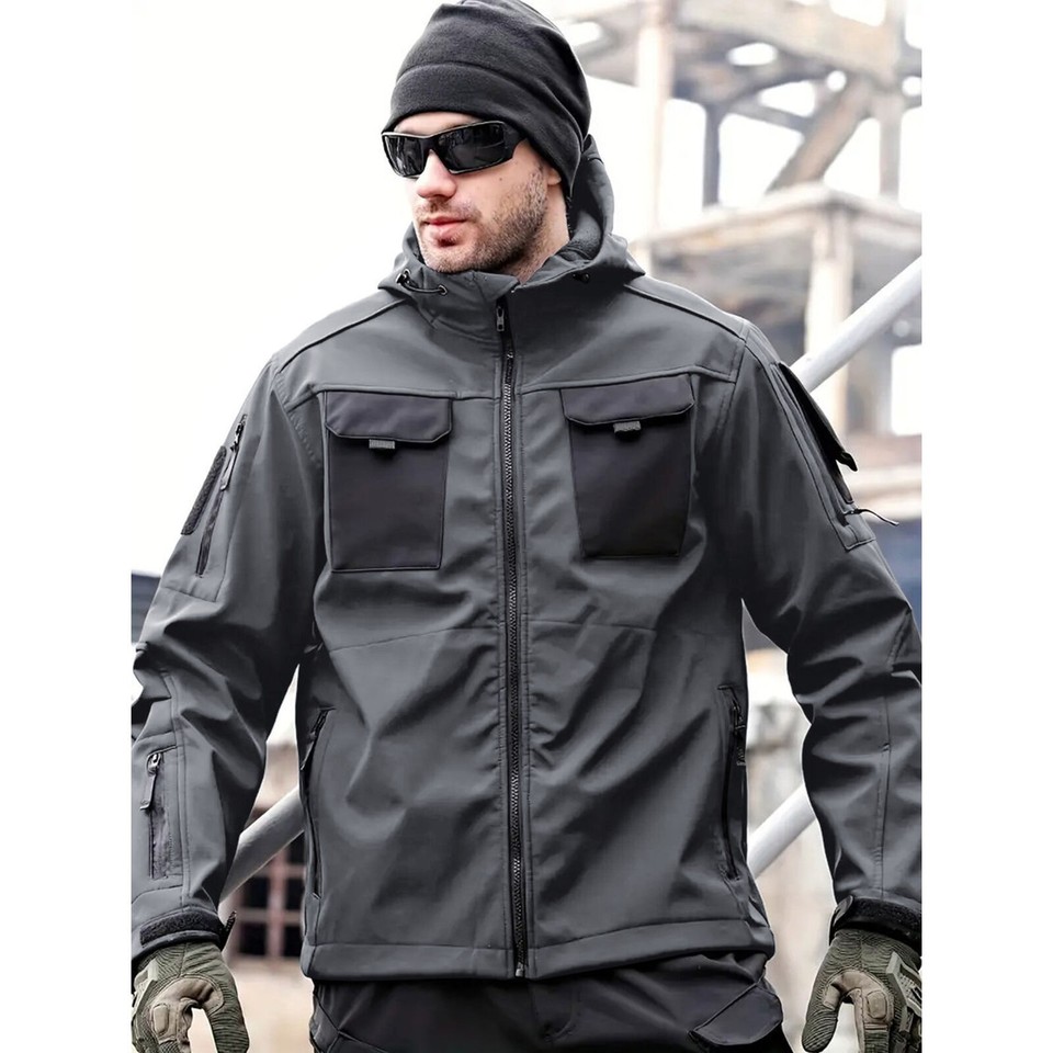 Tactical Soft Shell Jacket Mens Windbreaker Coat Army Military Jacket ...