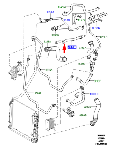 LAND ROVER RANGE ROVER L322 Return Cooling Hose LR031683 New Genuine | eBay