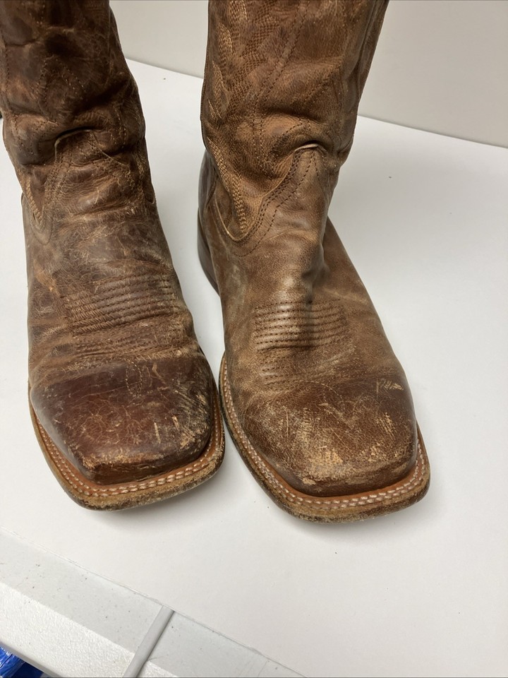 TECOVAS COWBOY SQUARE TOE BROWN BOOTS Western Men's Size 10 D | eBay