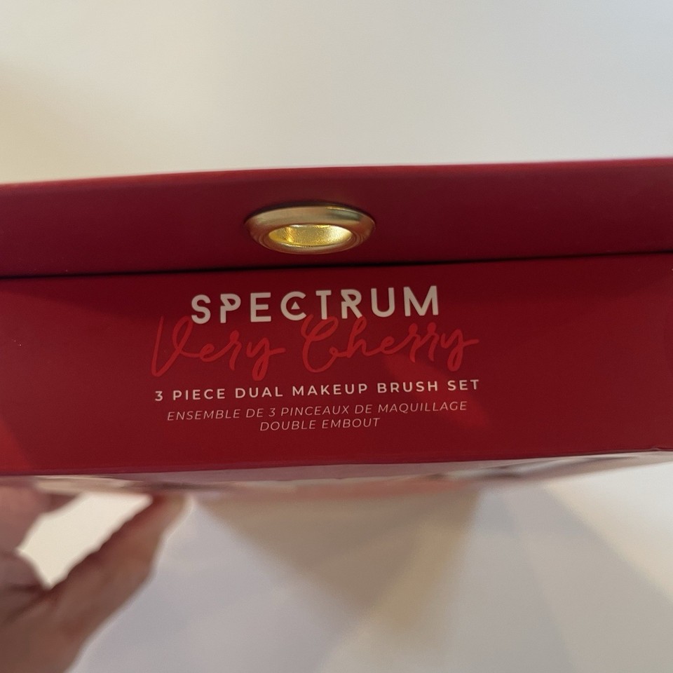 Spectrum Very Cherry 3pc Dual Makeup Brush Set Double-Ended Red Gold ...