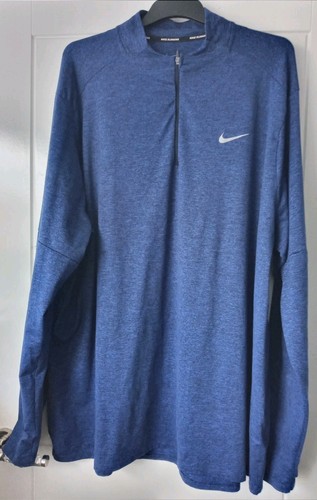Nike Dri-fit 1/4 Quarter Zip Tracksuit Top Men's 2XL XXL Navy VGC Gym ...