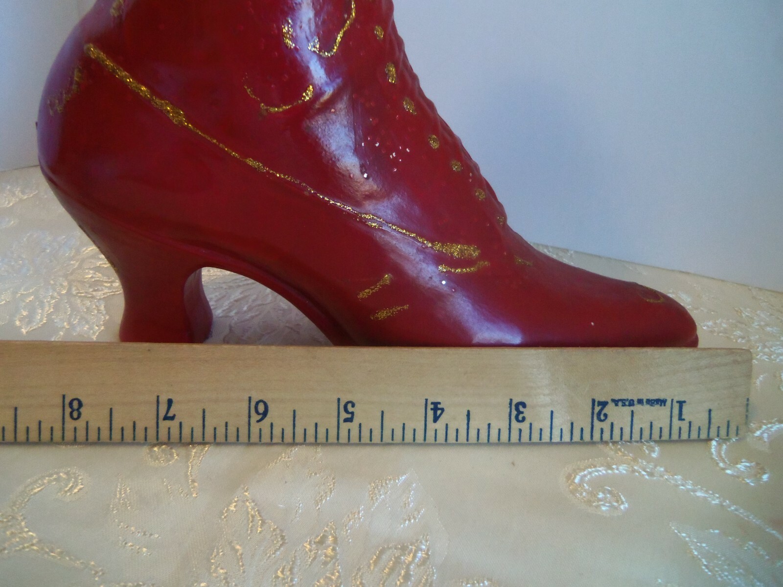 Victorian Boot Door Stop red Cast Large Vintage rare | eBay