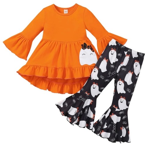 New Girl's Cute Ghost Ruffle Outfit, Halloween, Fall, Costume, Size 4/5 ...