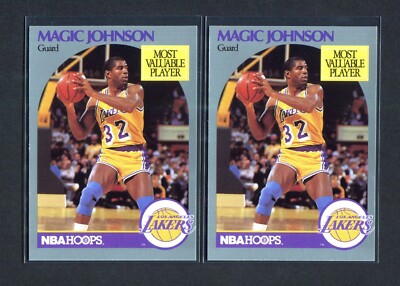 TWO (2) 1990-91 NBA Hoops - #157 Magic Johnson [Most Valuable Player ...