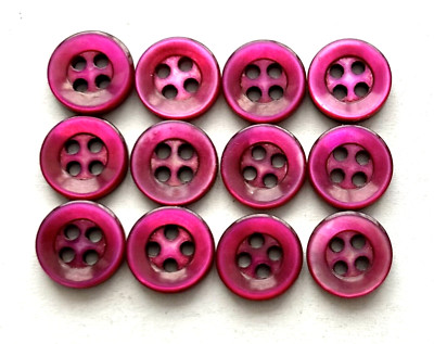 12 Vintage Dyed Magenta Red Mother of Pearl Buttons, 3/8" Dia. | eBay