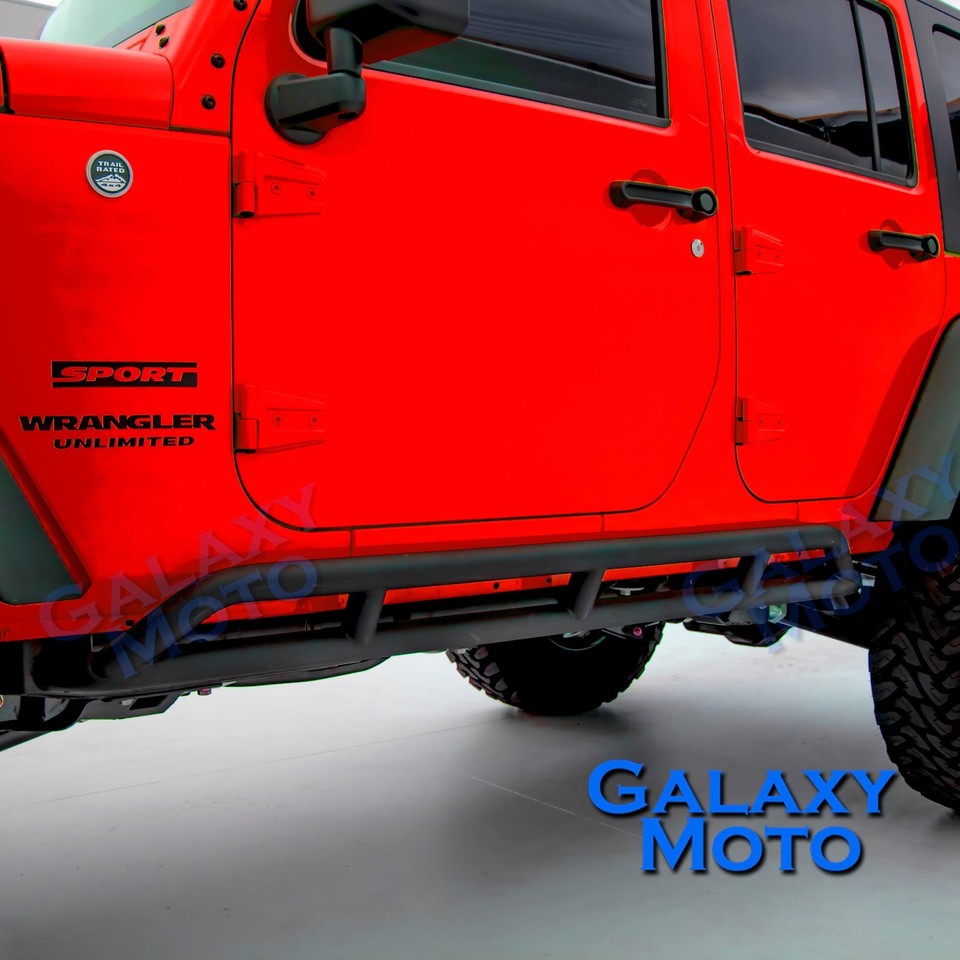 Black Stubby Front Bumper+Rock Slider Armor Rocker Guard for 07-18 JK ...