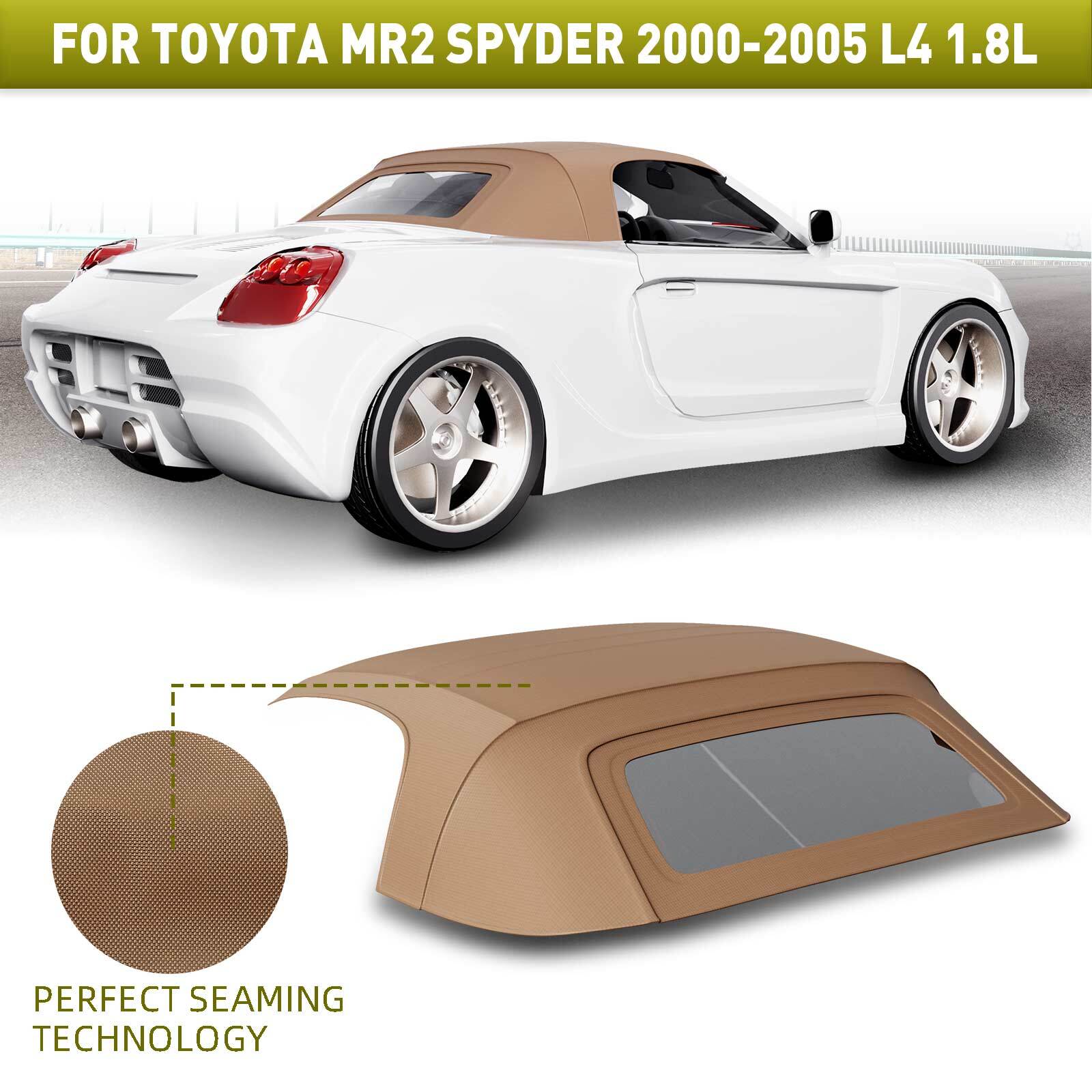 Tan Convertible Soft Top for Toyota MR2 Spyder 2000-2005 1.8L wih Glass ...